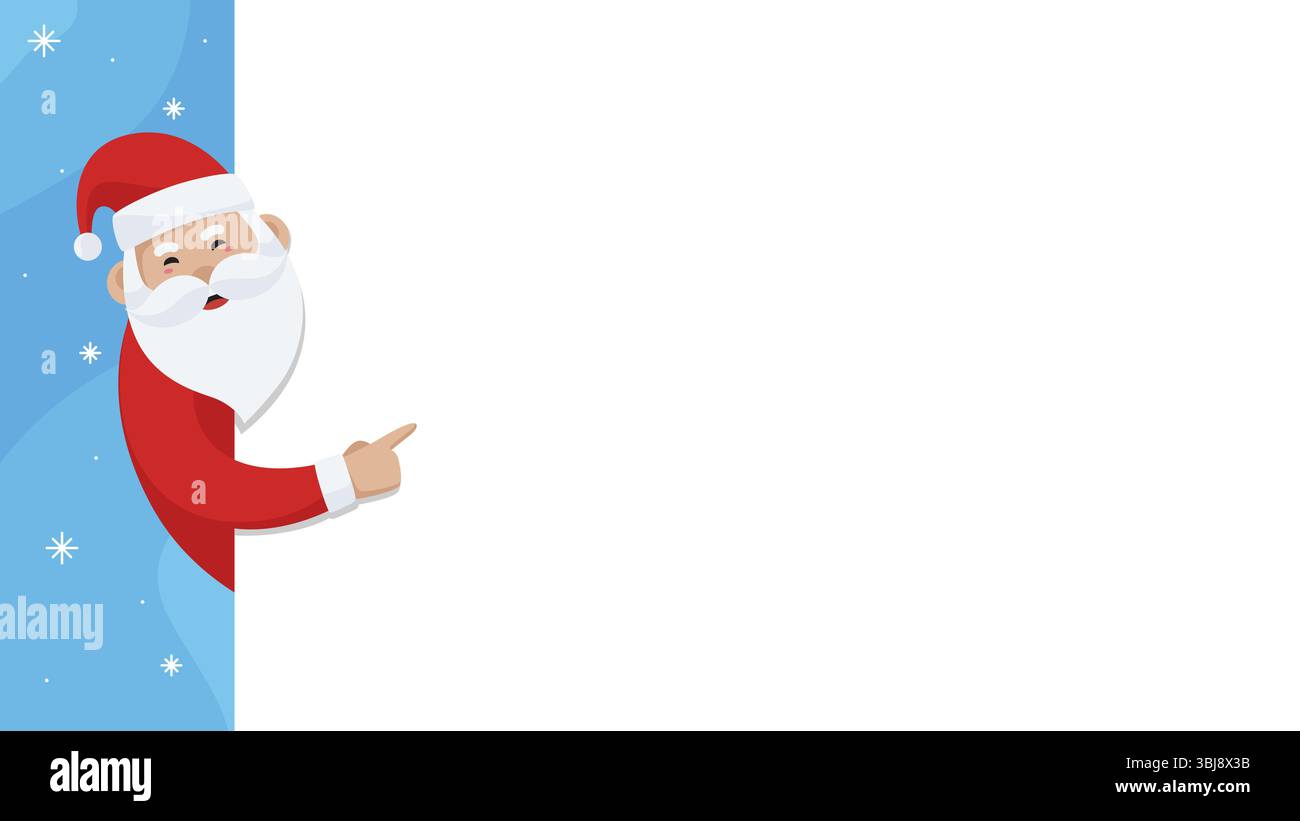 Santa Claus cartoon character template copy space background. Christmas ...