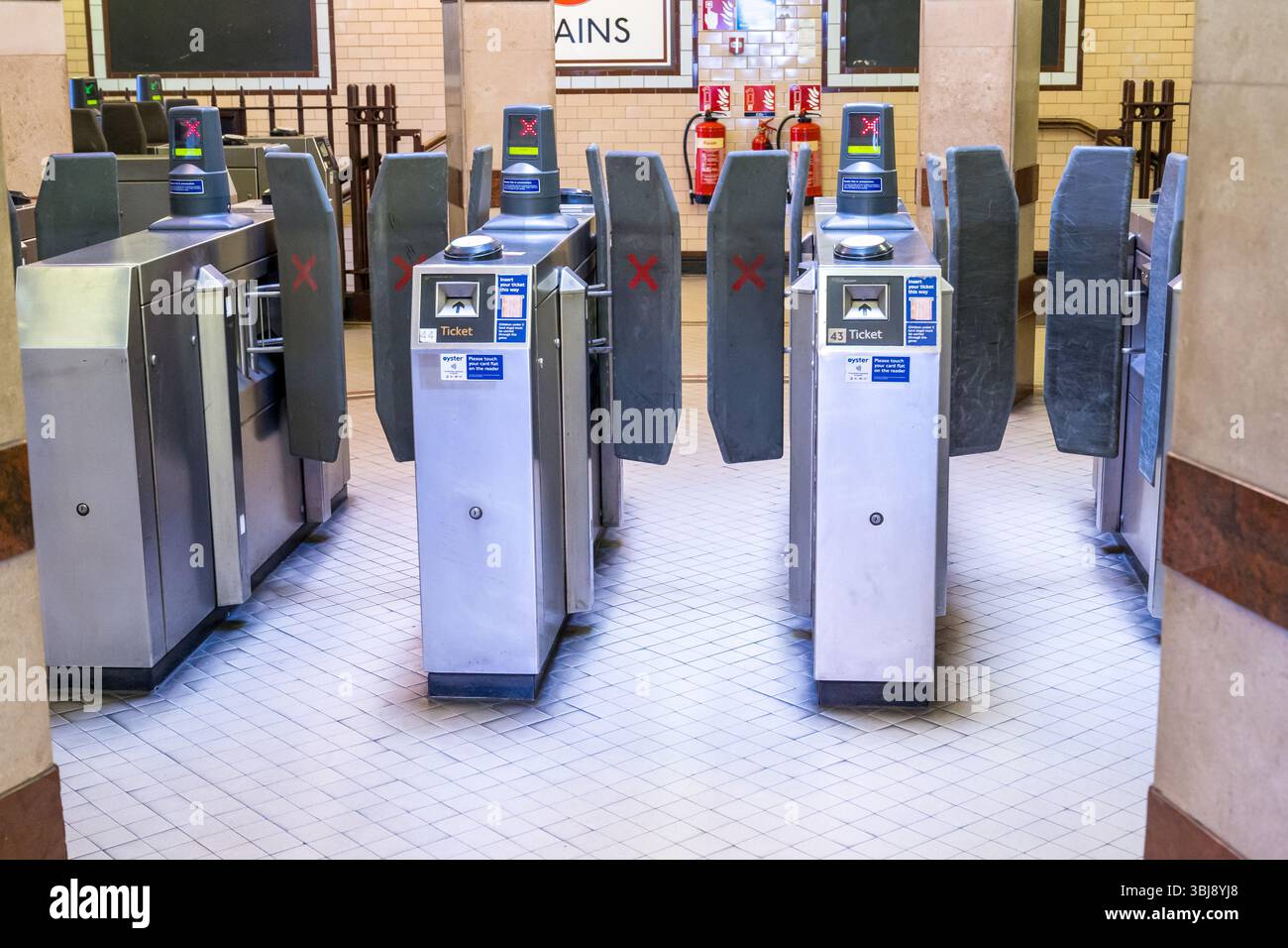 London, U.K., June 2, 2025: Ticket barrier - turnstile gates at ...