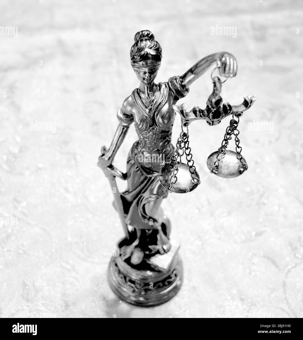 Lady blindfolded holding scales justice Black and White Stock Photos ...