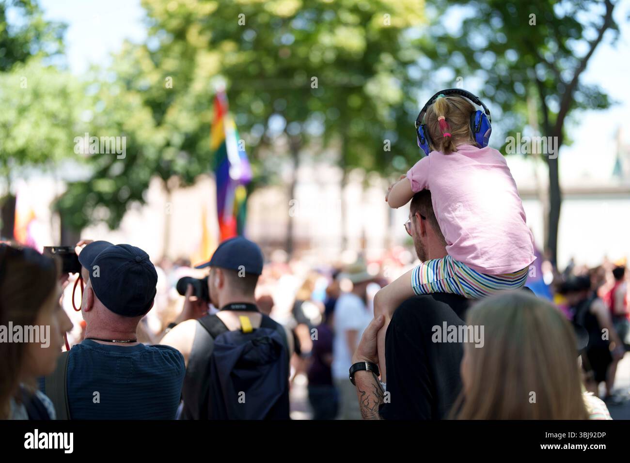Participants attending the 29. Vienna Pride parade, taking place on ...