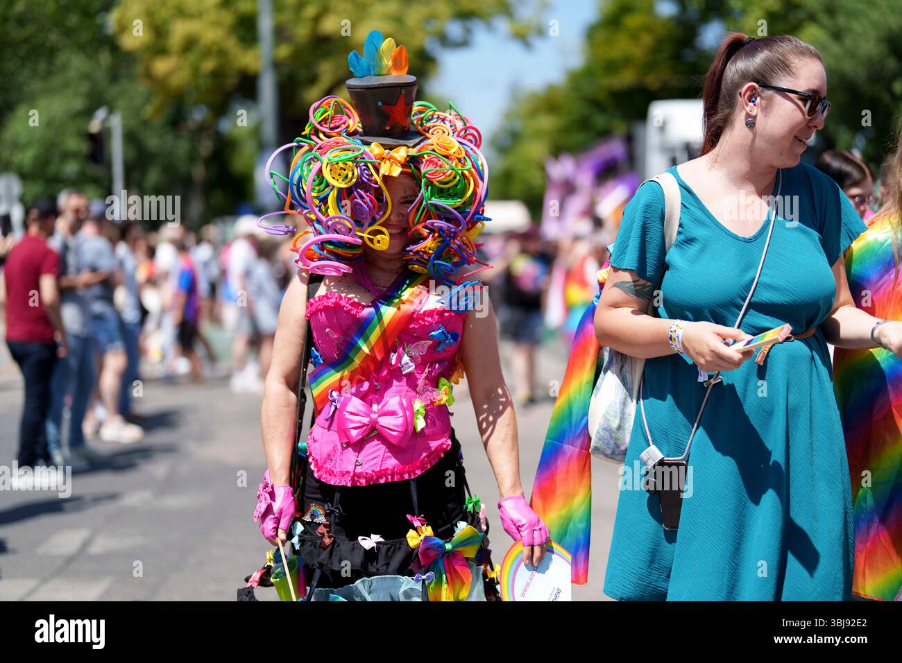 Participants attending the 29. Vienna Pride parade, taking place on ...
