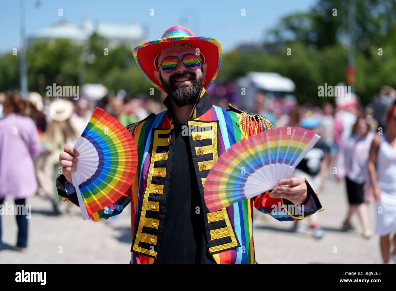 Participants attending the 29. Vienna Pride parade, taking place on ...