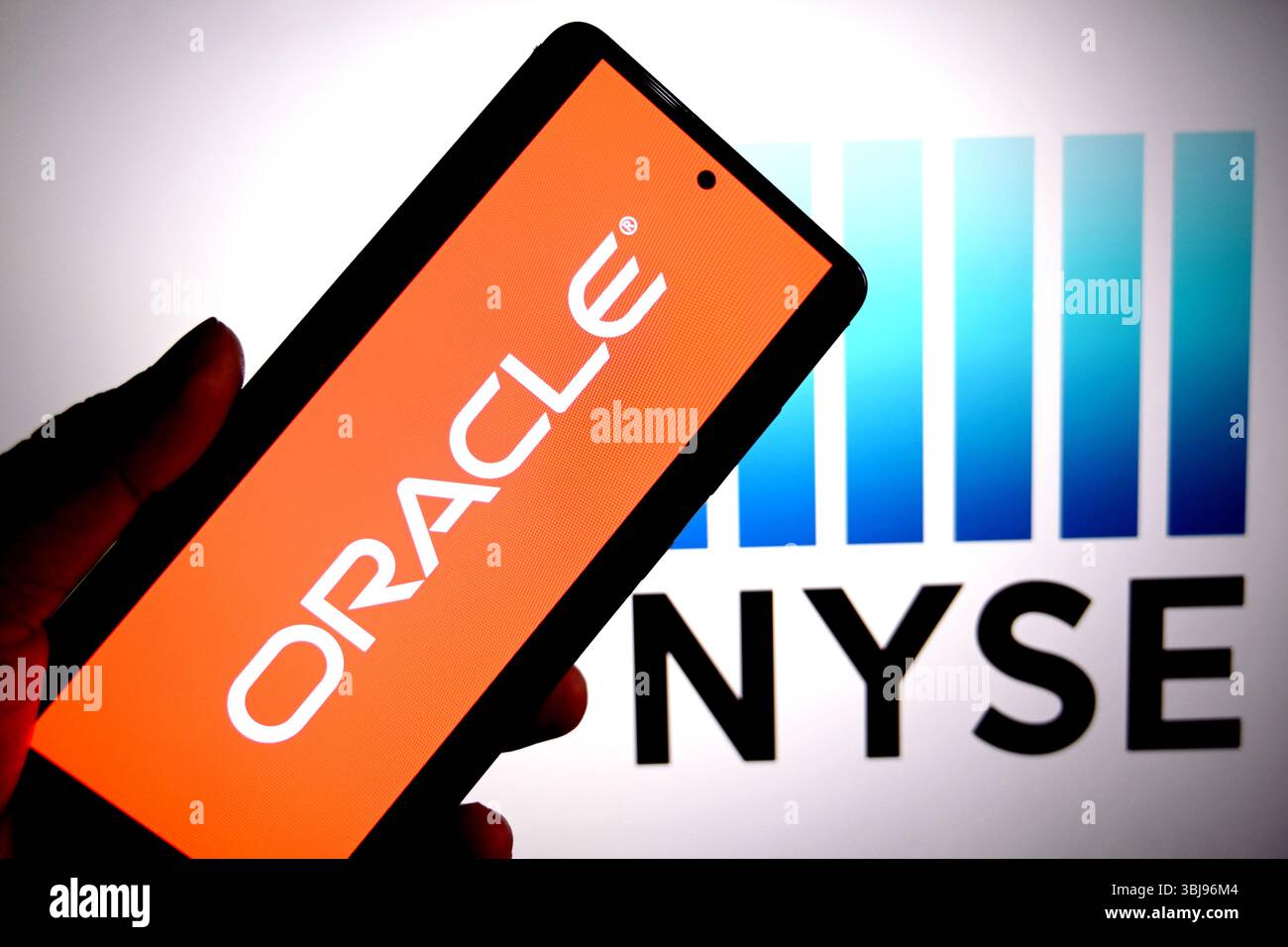 India. 14th June, 2025. In this photo illustration, an ORACLE logo is ...