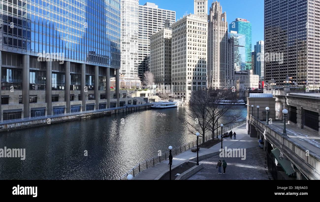 Chicago Skyline in Illinois United States. Travel Destination. Tourism ...