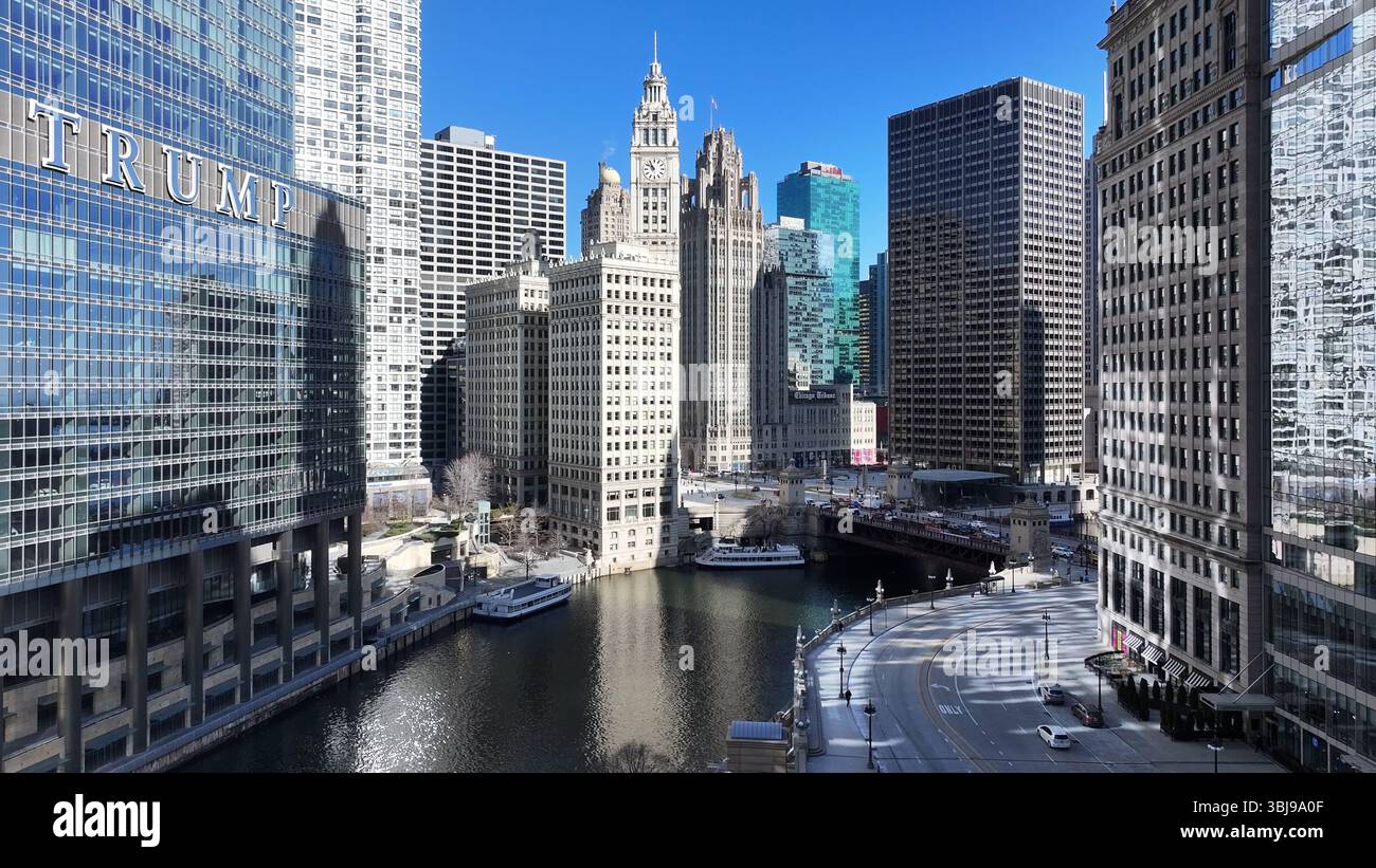 Chicago Skyline in Illinois United States. Travel Destination. Tourism ...