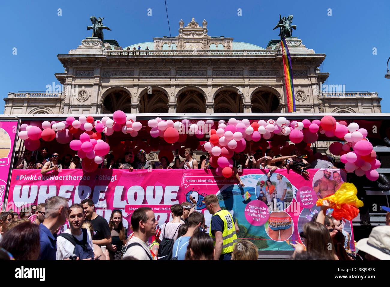 Participants attending the 29. Vienna Pride parade, taking place on ...