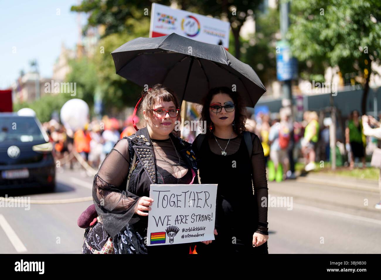 Participants attending the 29. Vienna Pride parade, taking place on ...