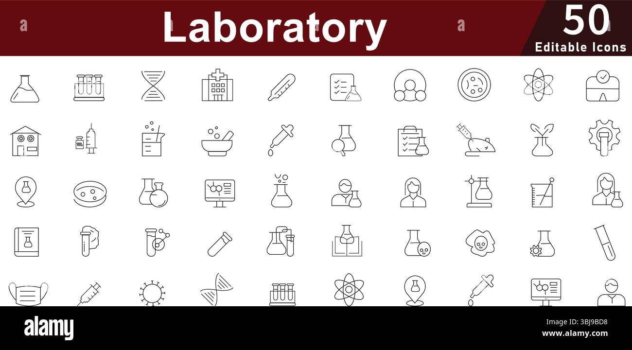 Laboratory workplace icons Stock Vector Images - Alamy