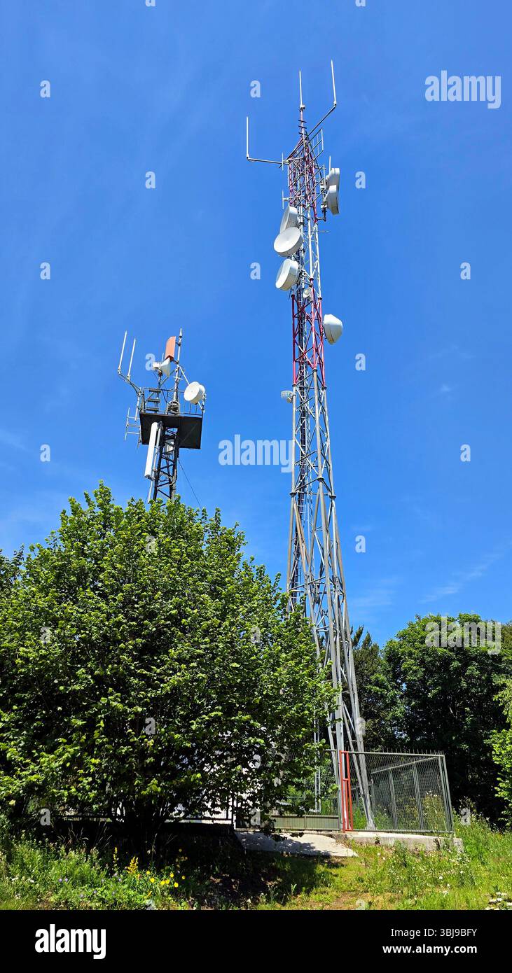 Two cell tower above hi-res stock photography and images - Alamy