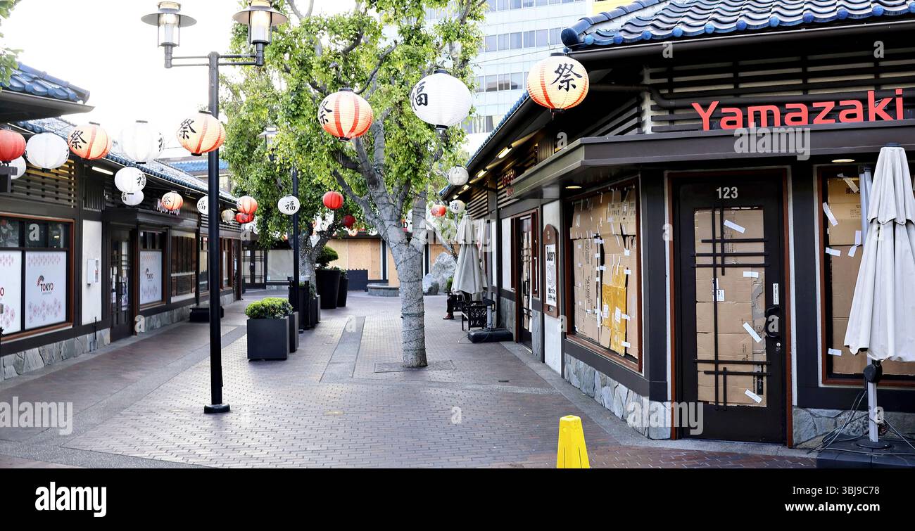 A photo shows a deserted Japanese town, Little Tokyo, with all the ...