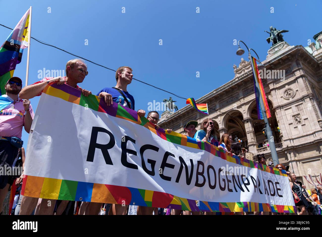 Participants attending the 29. Vienna Pride parade, taking place on ...