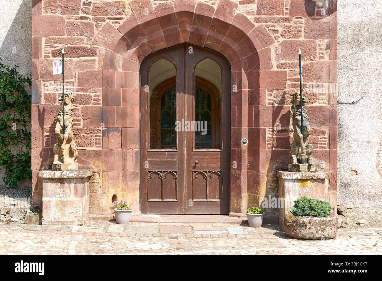 Delgatie Castle Turriff Aberdeenshire Scotland main entrance and doors ...