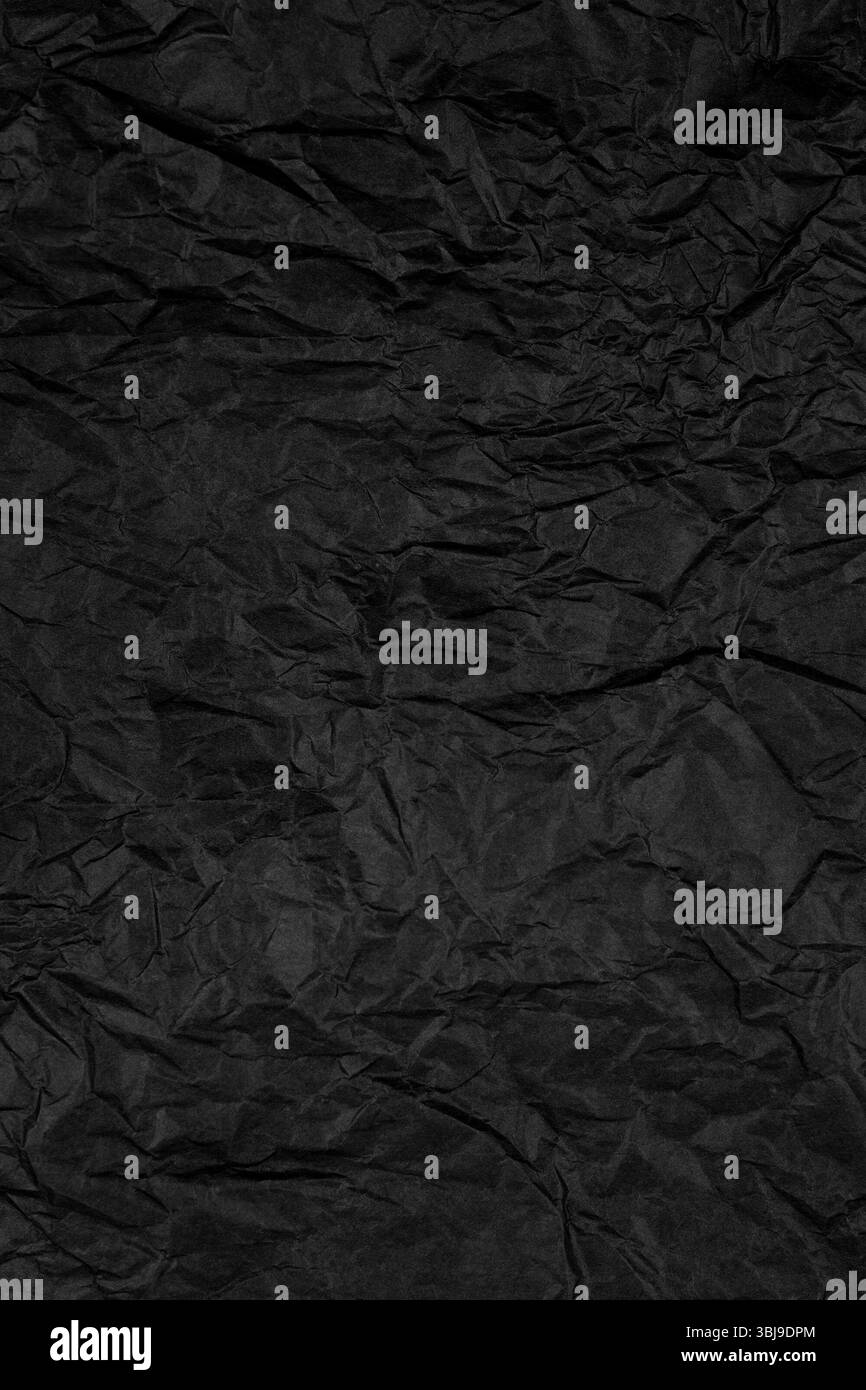 Crumpled Black Paper Texture. Dark Wrinkled Background. Stock photo ...