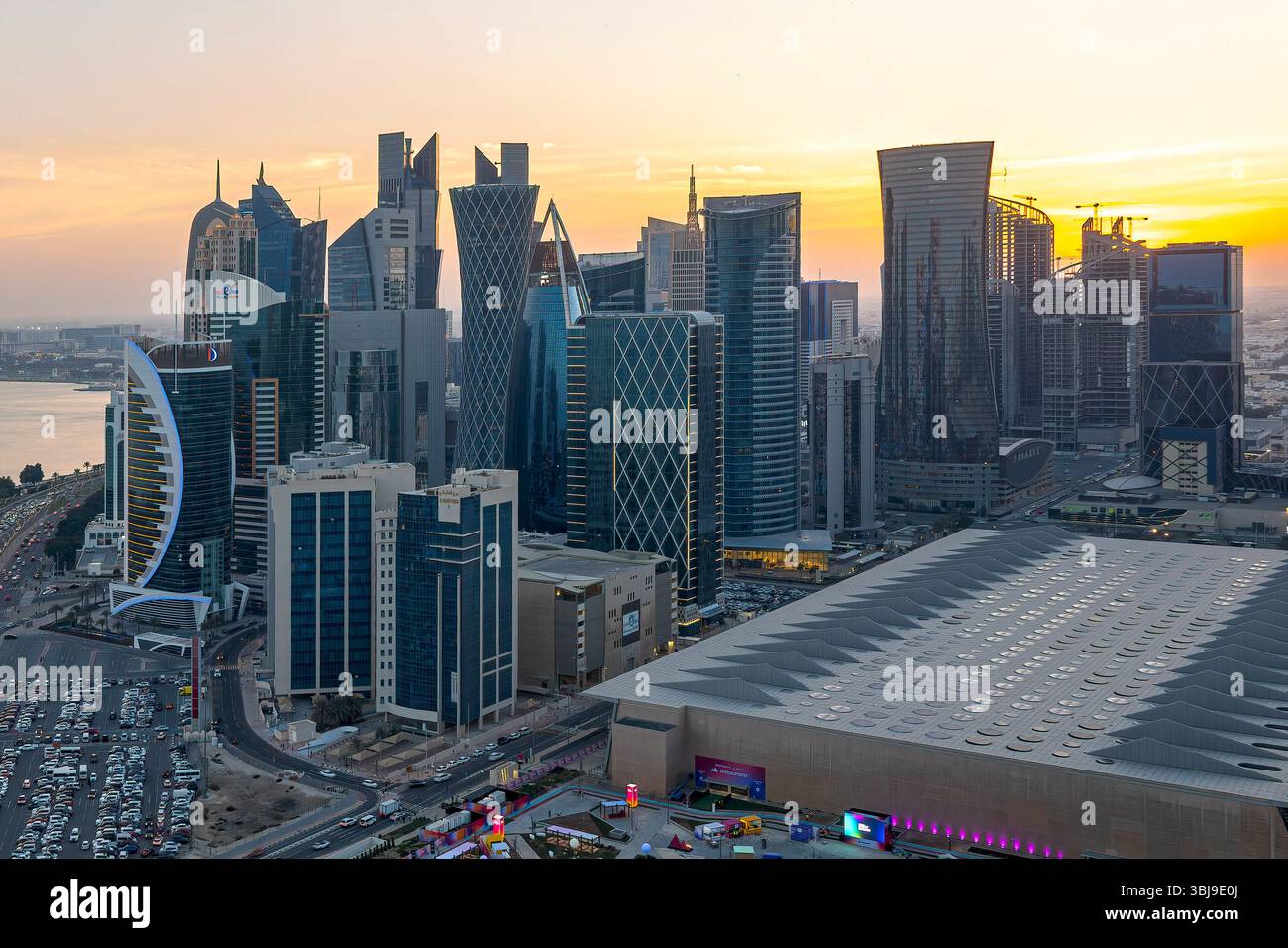 Doha, Qatar - April 04, 2025: Aerial view of Doha Skyline west bay Doha ...