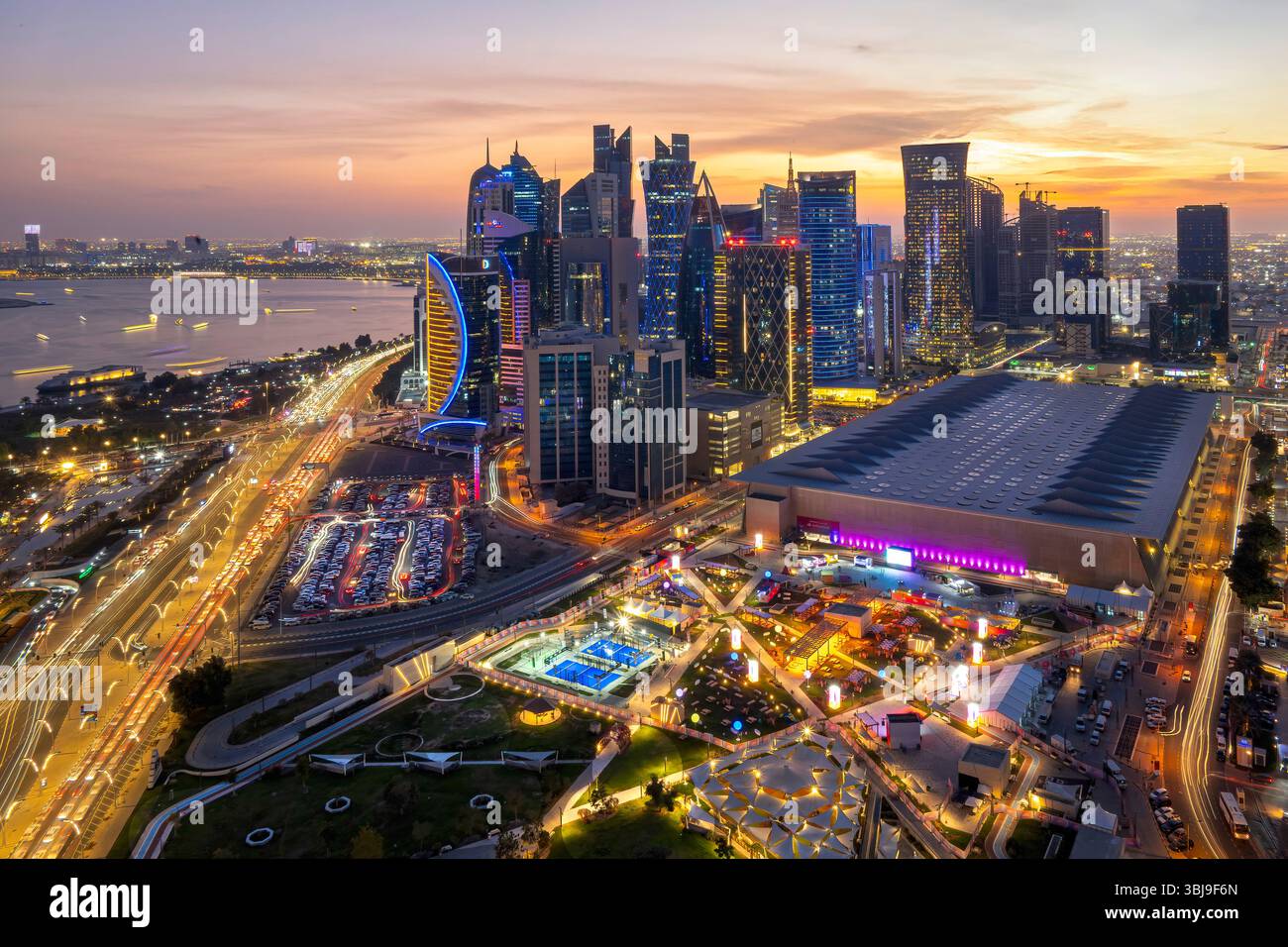 Doha, Qatar - April 04, 2025: Aerial view of Doha Skyline west bay Doha ...
