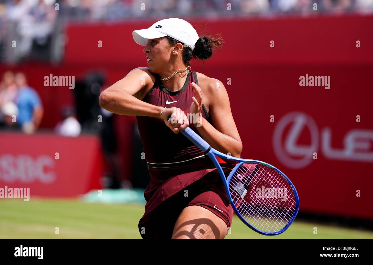 Madison Keys during her match against Tatjana Maria on day six of the ...