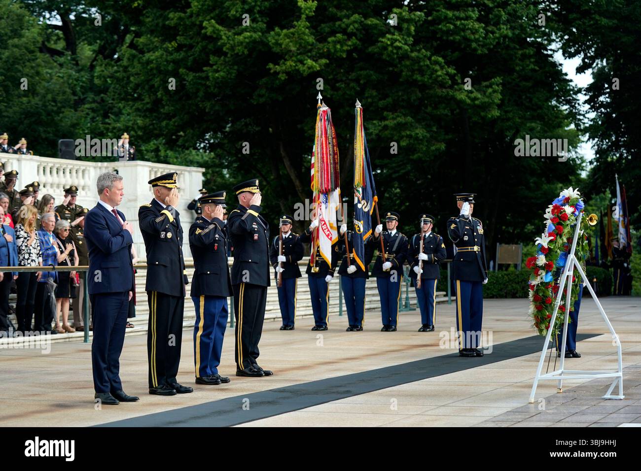 (L-R) Secretary of the Army Daniel Driscoll, Chief of Staff of the Army ...