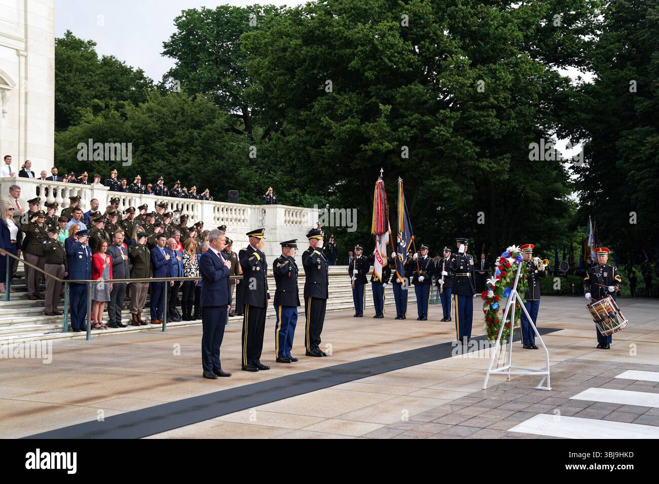 (L-R) Secretary of the Army Daniel Driscoll, Chief of Staff of the Army ...