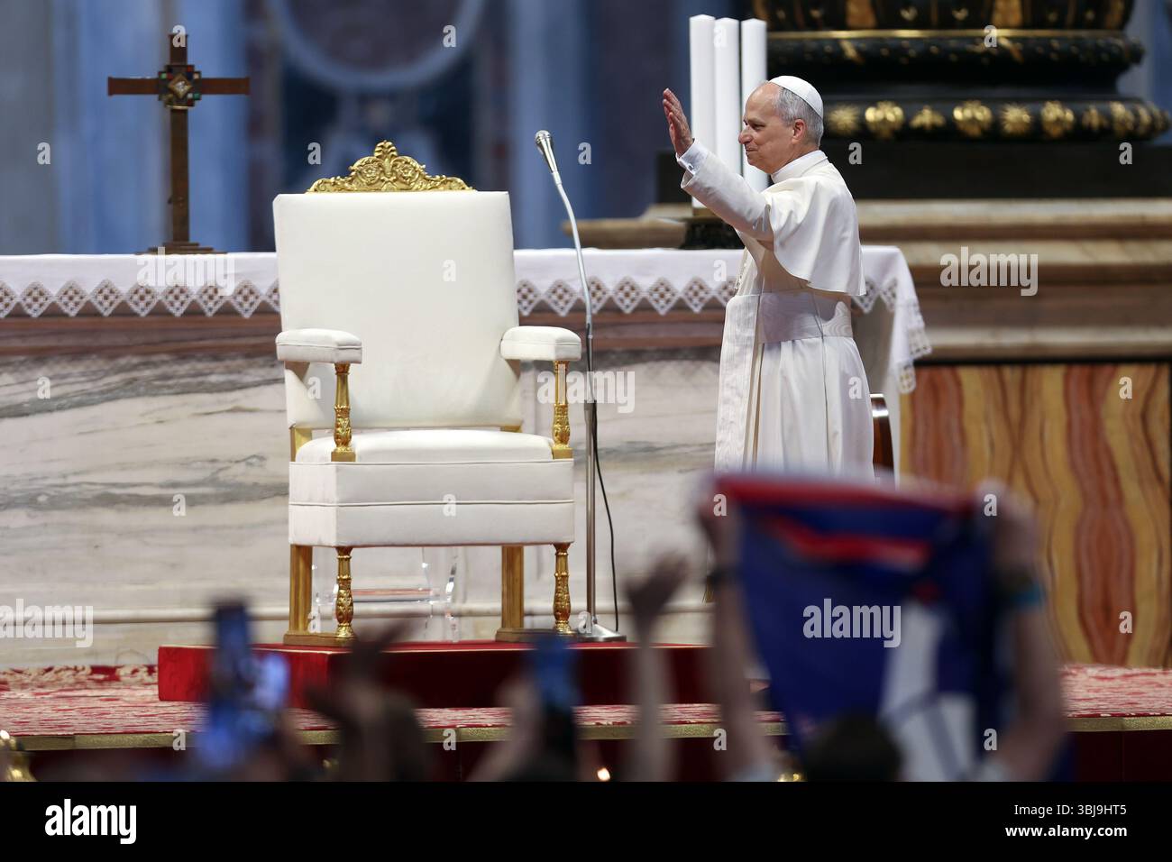 Vatican City, June 14, 2025: Pope Leo XIV enters the basilica and ...