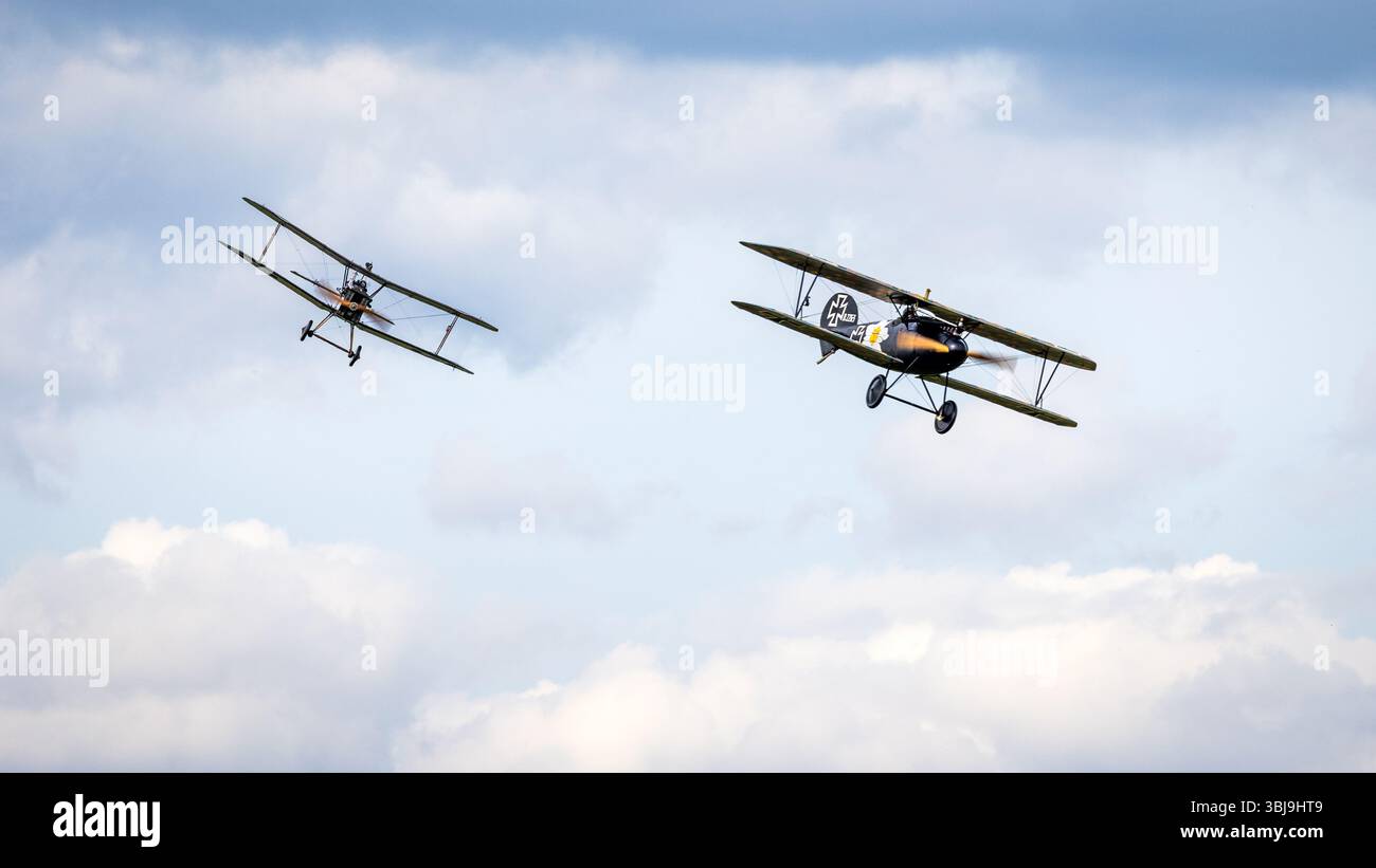 Albatros DVa, airborne at the Military Air Show held at Shuttleworth on the 31st May 2025 Stock ...