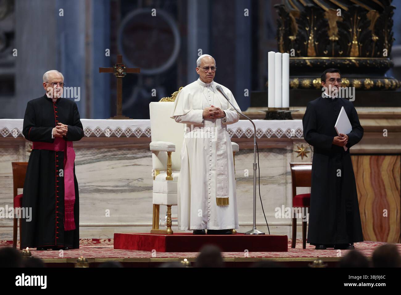 Vatican City, June 14, 2025: Leo XIV imparts the blessing at the end of ...