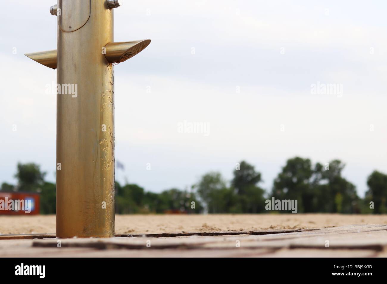 Beach shower, close-up. Summer vacation concept. Beach shower by the ...