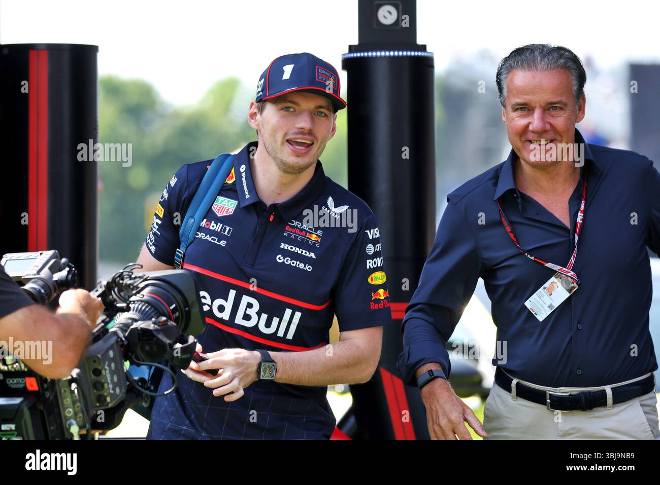 Montreal, Canada. 14th June, 2025. (L to R): Max Verstappen (NLD) Red ...