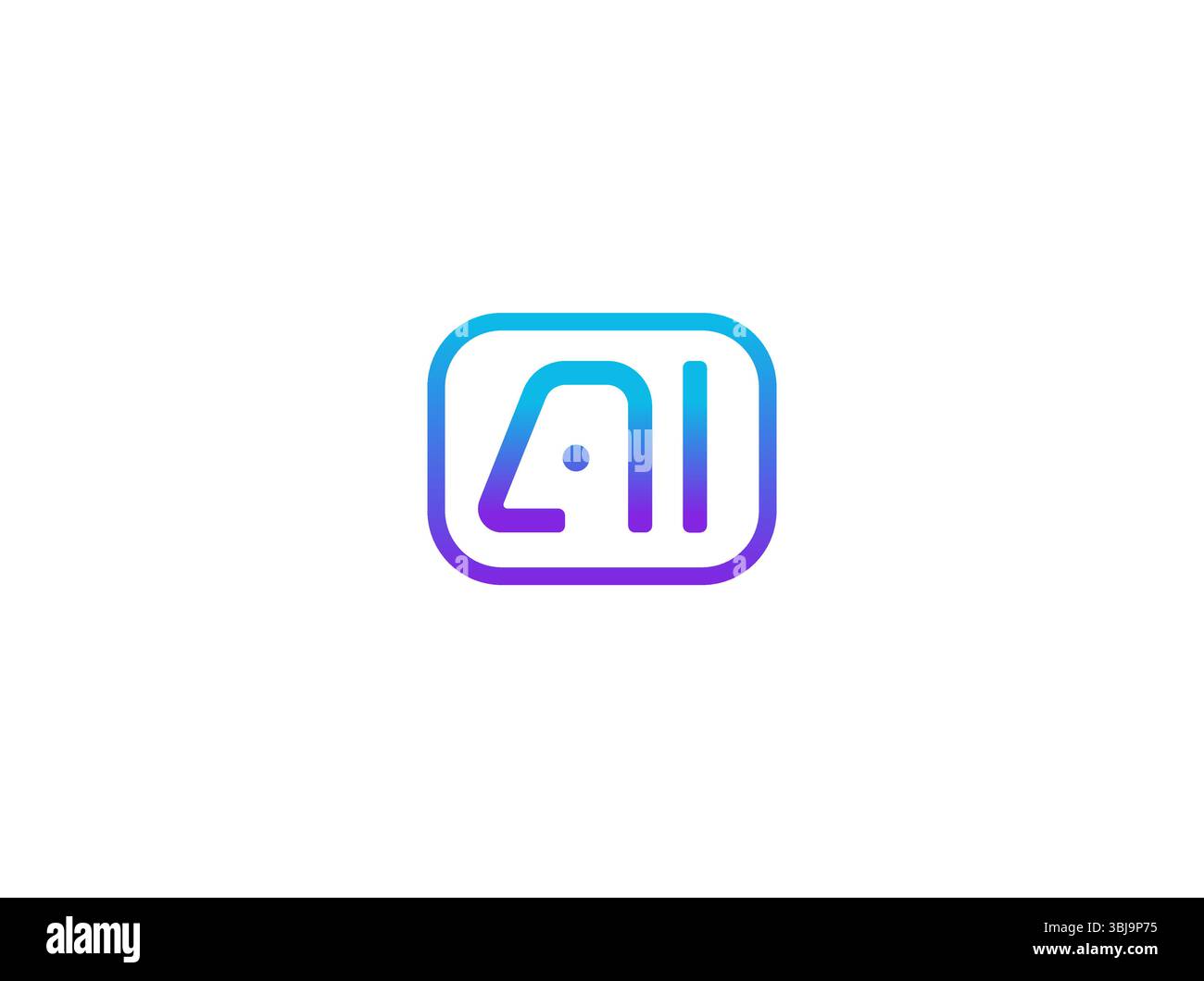 AI logo, chatbot smart assistant icon, virtual tool emblem for app ...