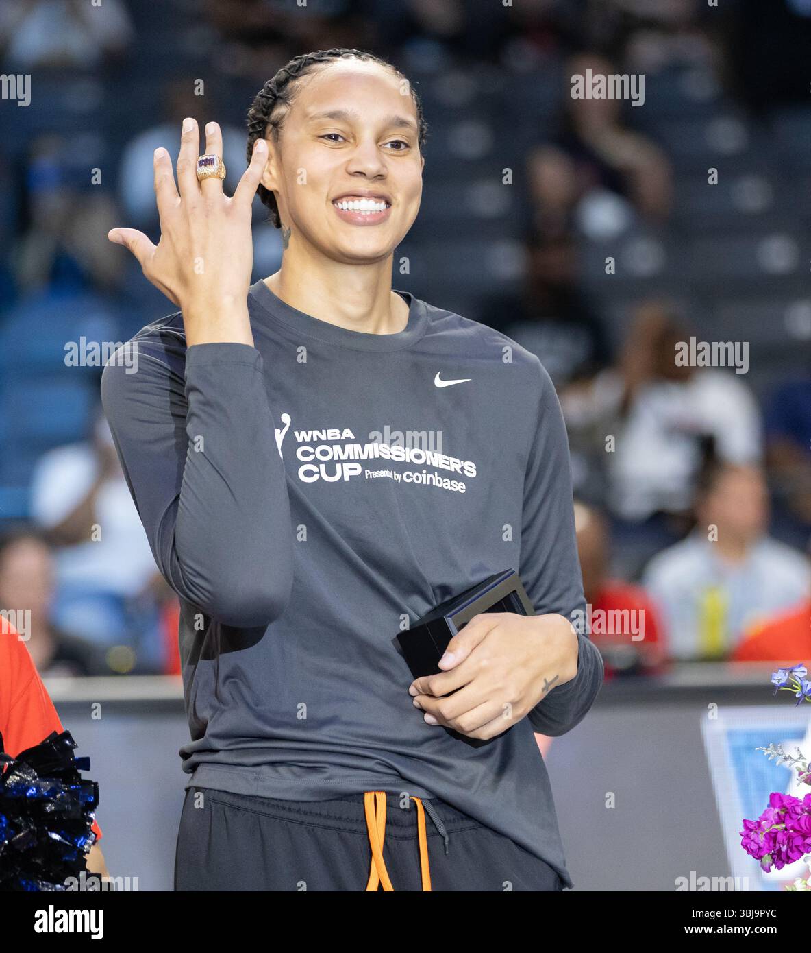 College Park, USA. 13th June, 2025. Brittney Griner #42 of the Atlanta ...