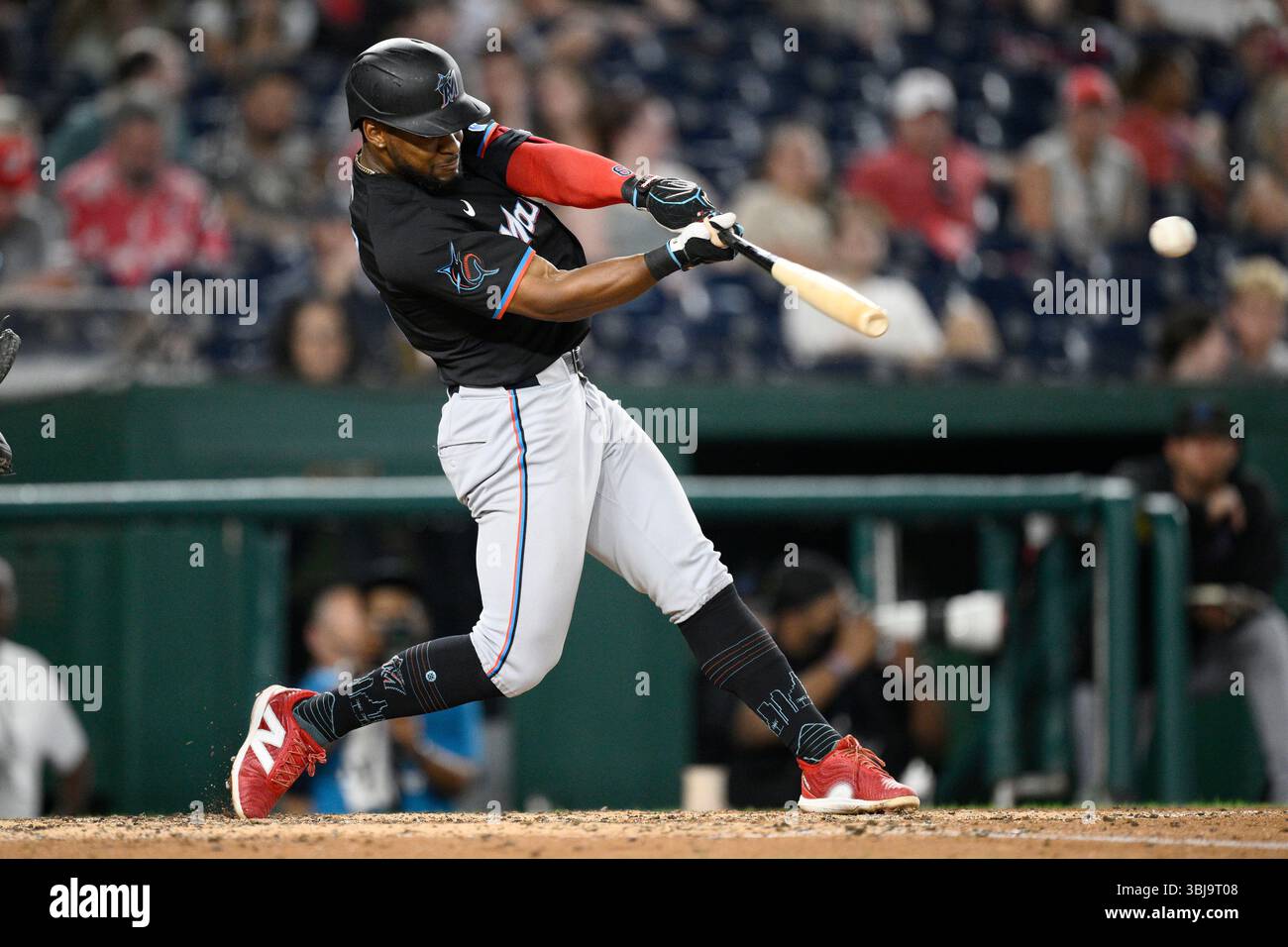 Miami Marlins' Otto Lopez in action during a baseball game against the ...
