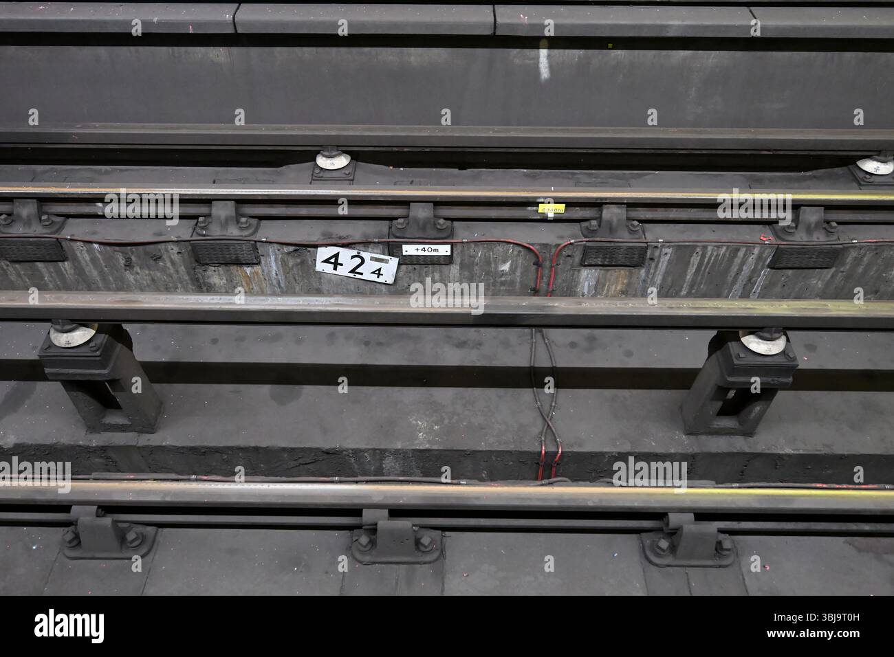 Electrified tube track inside the abandoned section of Charing Cross ...