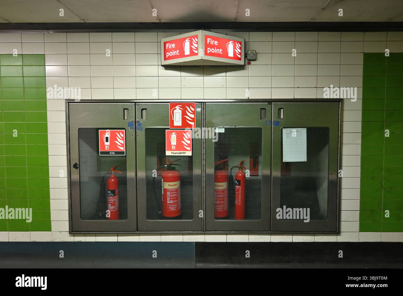 A Fire Point inside the abandoned section of Charing Cross tube station ...