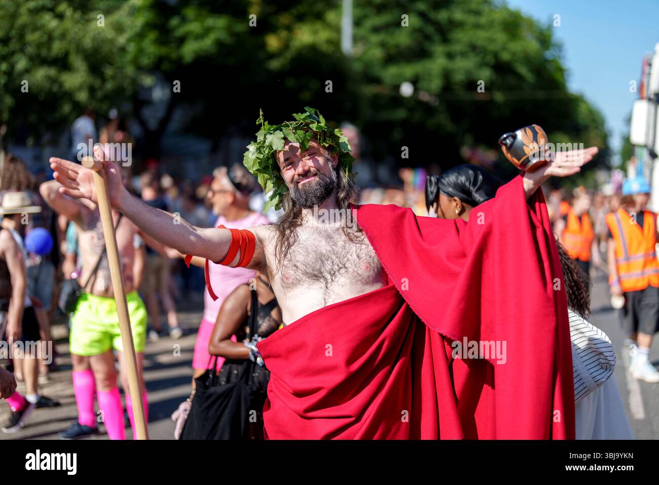 Participants attending the 29. Vienna Pride parade, taking place on ...
