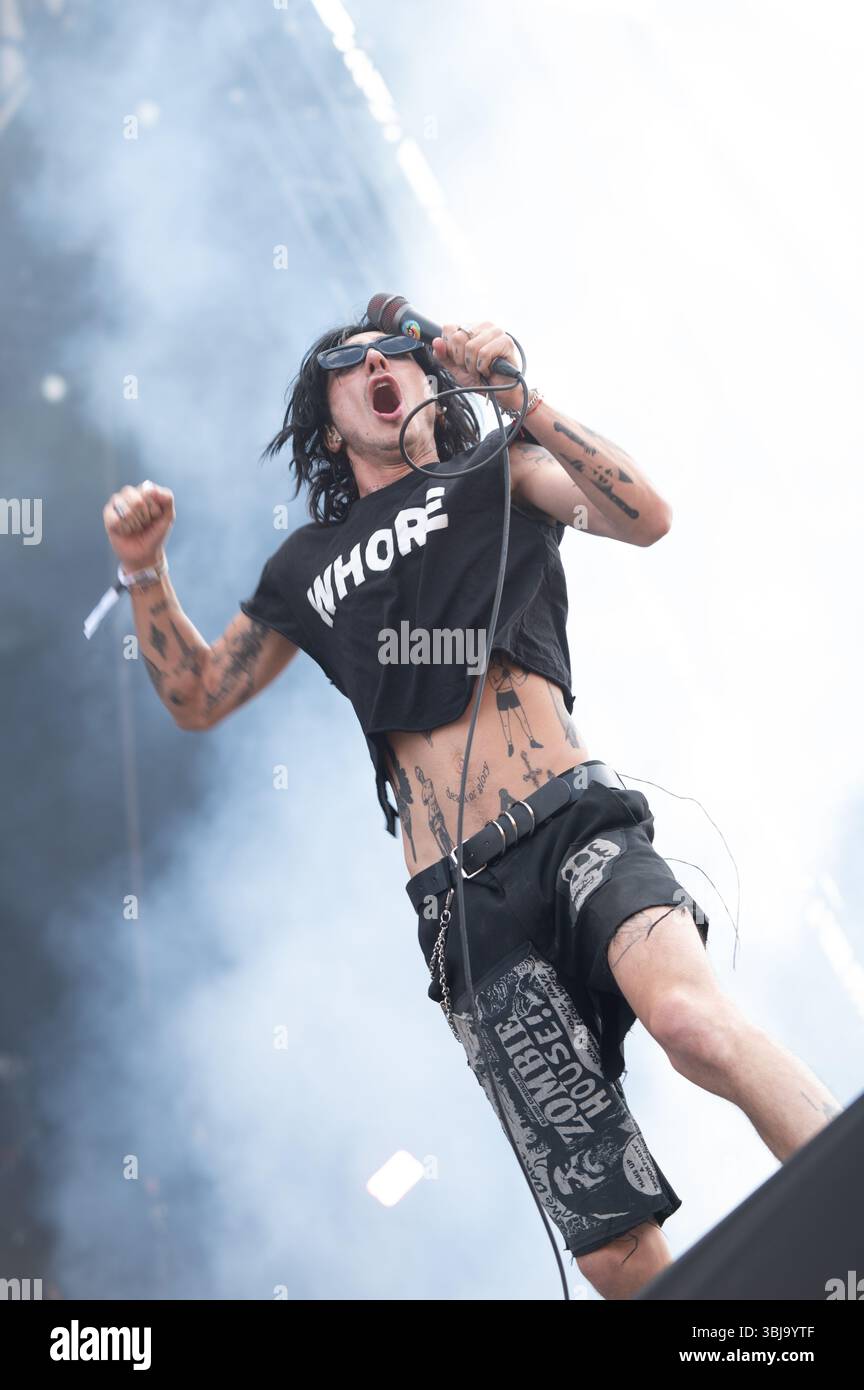 Donington, England. 14th June 2025. Palaye Royale take over Main Stage ...