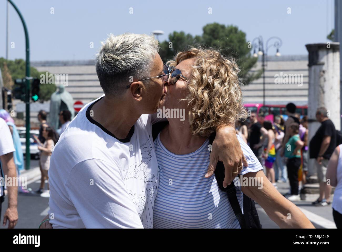 Rome, Italy. 14th June, 2025. Singer Rose Villain during Roma Pride ...