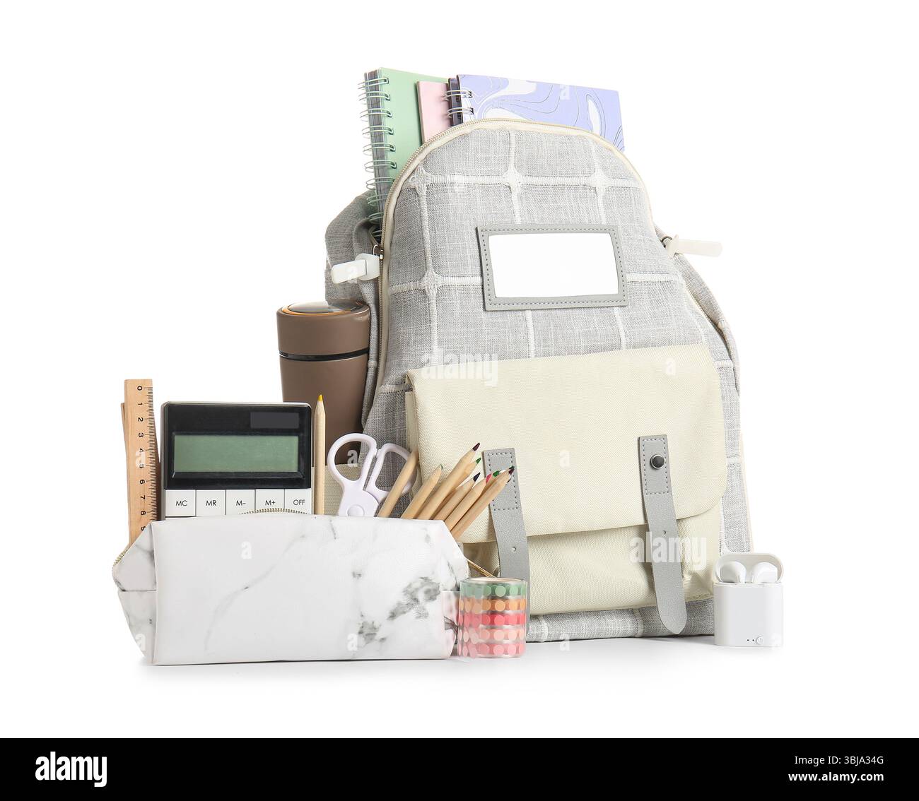 Calculator pencil classroom Cut Out Stock Images & Pictures - Alamy