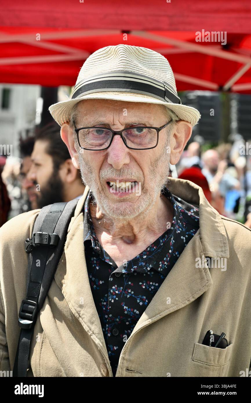 London, UK. Children's Author Michael Rosen. Stop War Don't Attack Iran ...