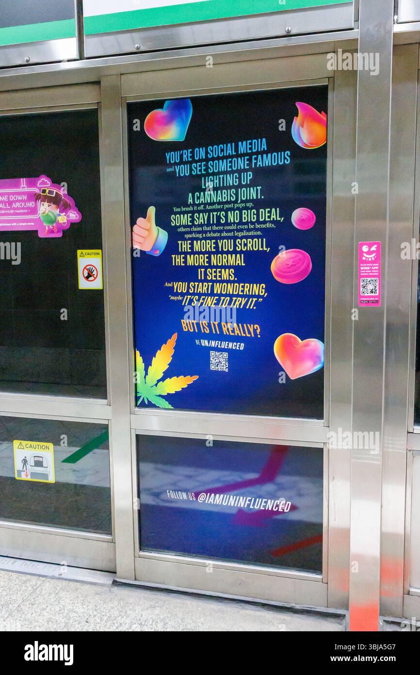 Information on the Singapore MRT warning of the dangers of drug use ...