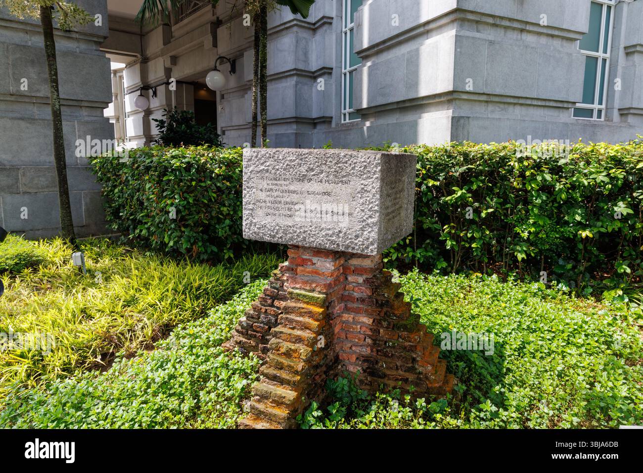 The foundation stone of the monument in tribute to the early founders ...