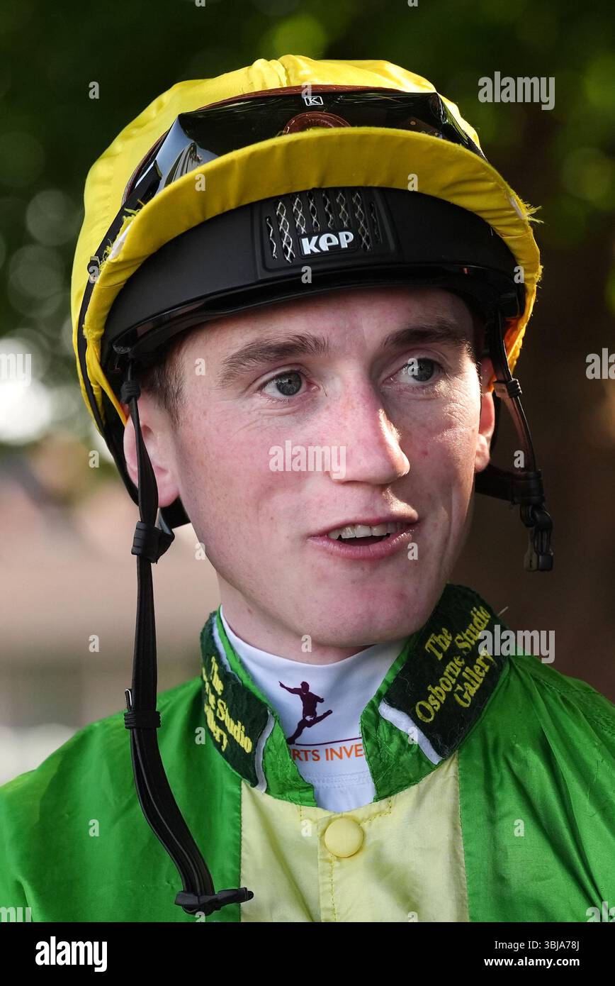 Jockey David Egan before the BetMGM Fillies' Handicap at Sandown Park ...