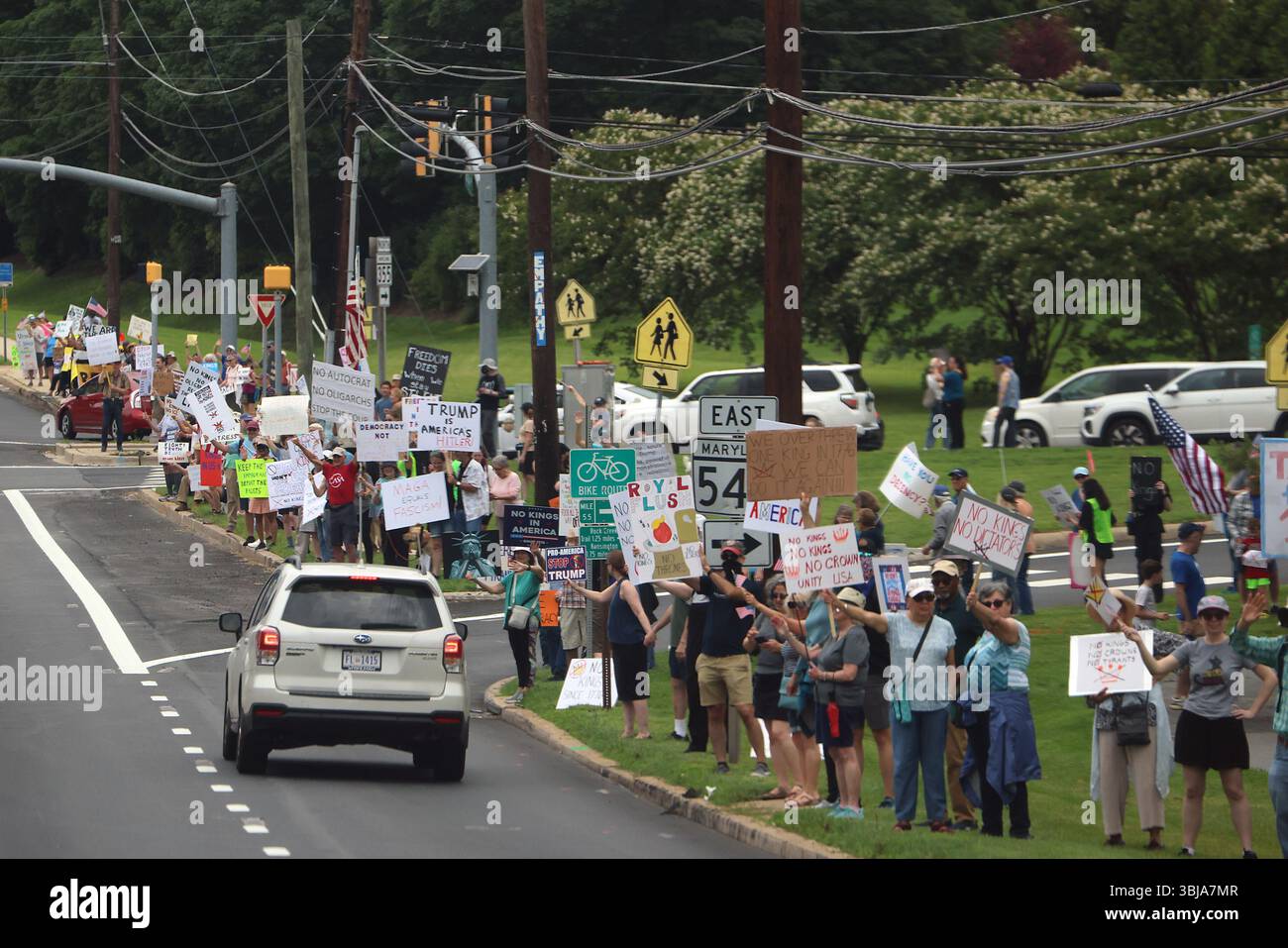 BETHESDA, MD - JUNE 14: View of the No Kings Anti-Trump Rally on Route ...