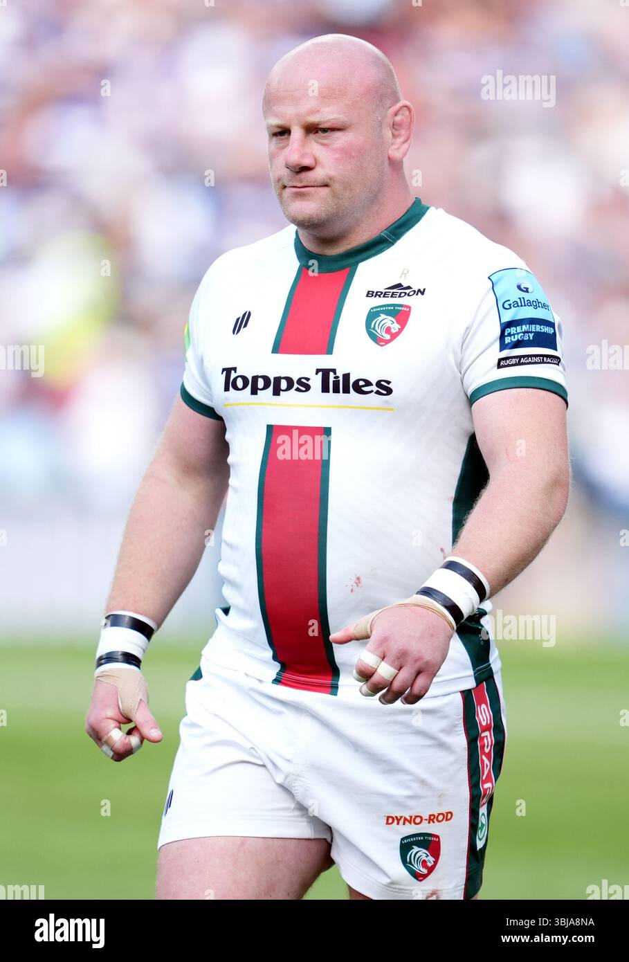 Leicester Tigers' Dan Cole appears dejected following defeat in the ...