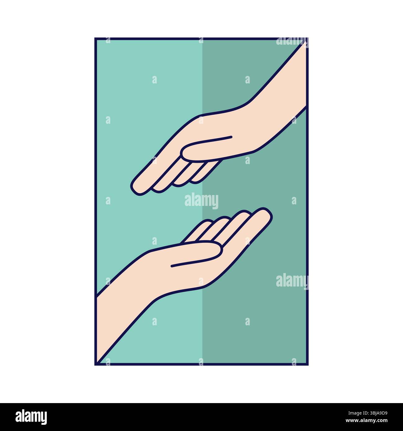 Helping Hands Vector Illustration. A minimalist vector illustration ...