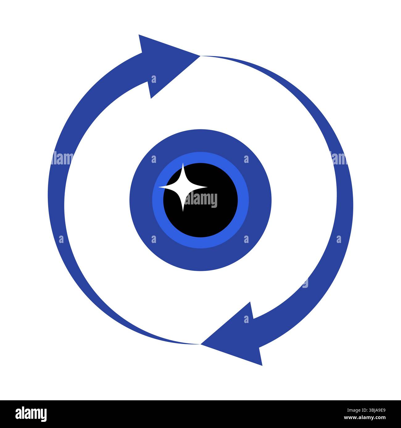 Eye Rotation Symbol. Abstract Vision and Motion Concept. A stylized ...