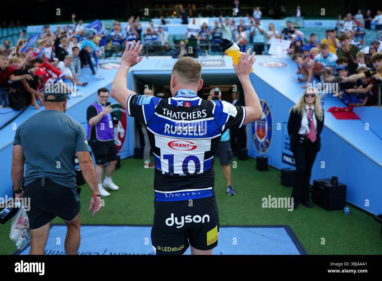 Bath Rugby's Finn Russell celebrates after the Gallagher Premiership ...