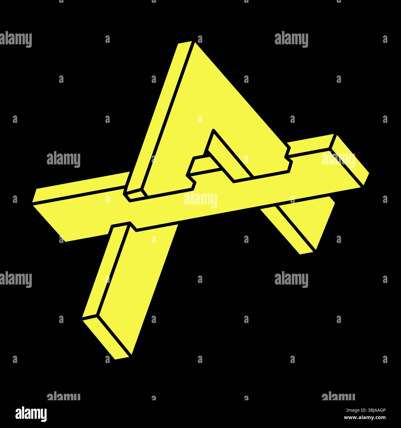 Optical illusion shapes. Escher paradox. Optical art object. Impossible ...