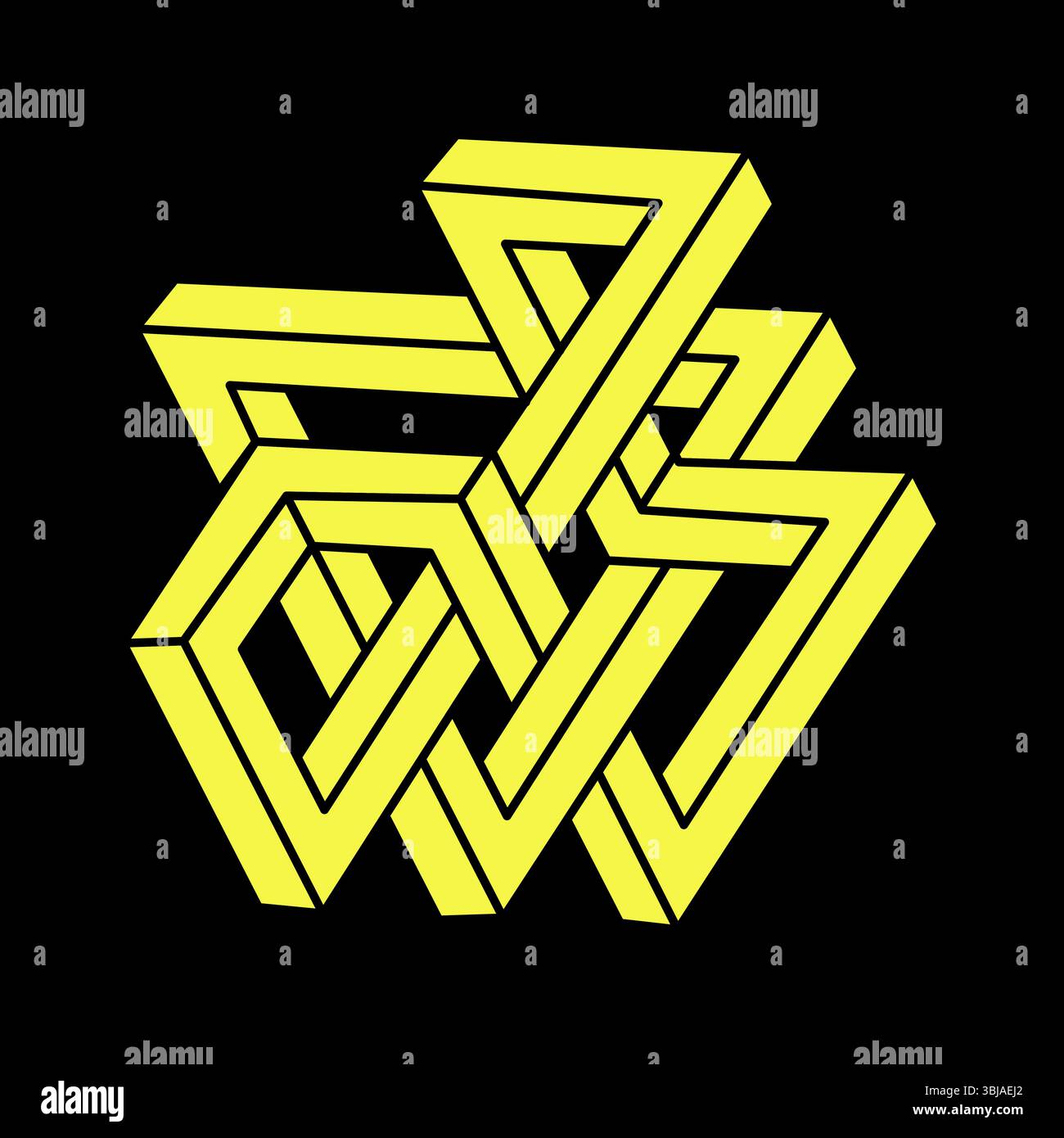 Optical illusion figure. Impossible shape. Sacred geometry. Abstract ...