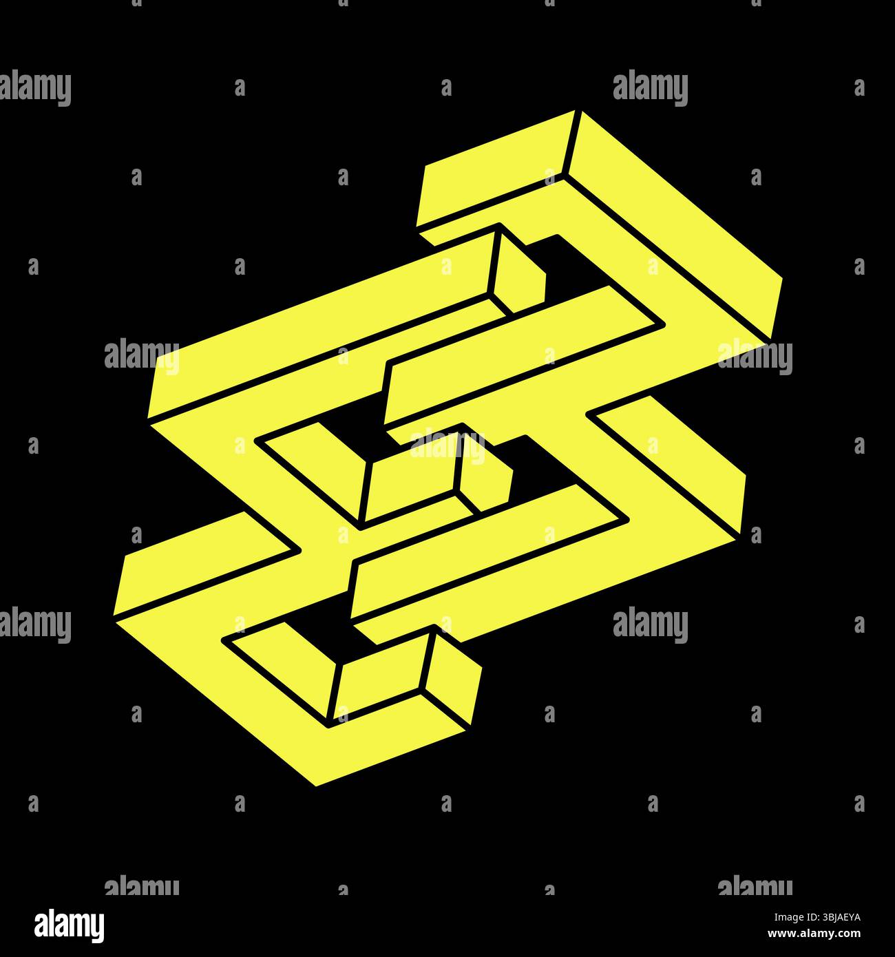 Optical illusion shapes. Optical art object. Impossible figures. Escher ...