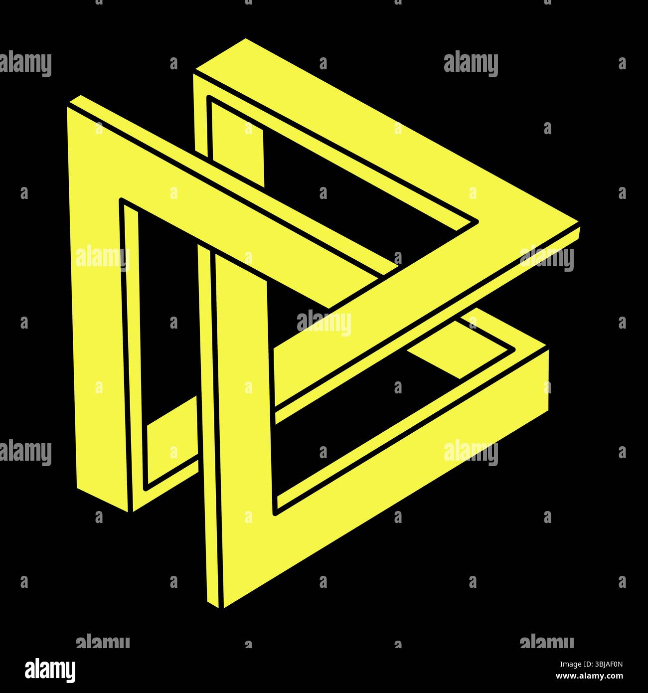 Optical illusion shapes. Optical art object. Impossible figures. Sacred geometry. Escher paradox ...