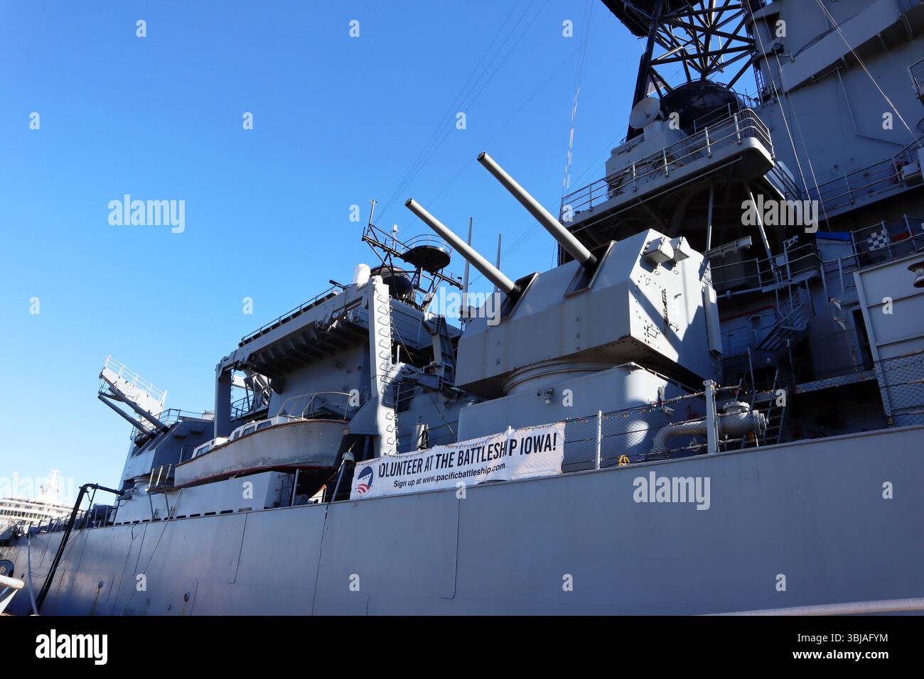 San Pedro (Port of Los Angeles), California: Detail View of USS Iowa ...